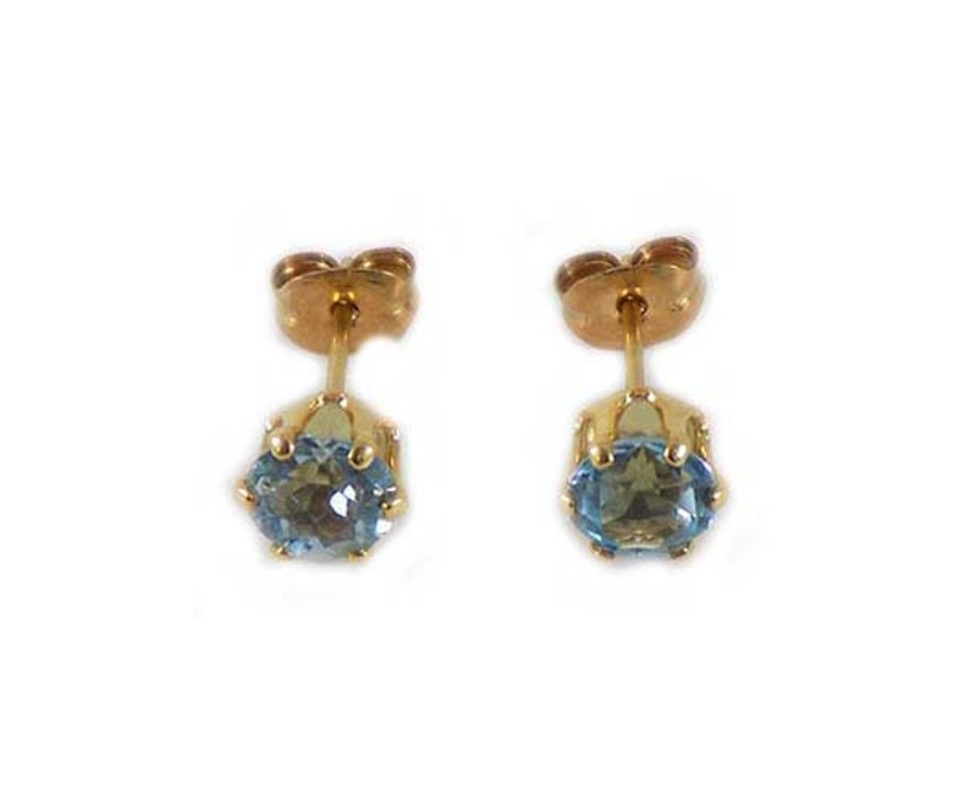 Blue Topaz Studs Medieval German Saxon Kings Stone Topaz Earrings ...
