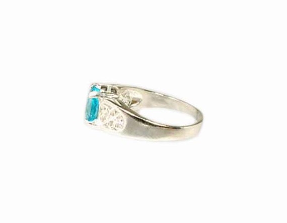 Neon Blue Apatite Ring 19th Century Antique Gemstone … - Gem