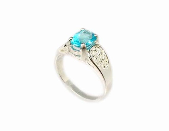 Neon Blue Apatite Ring 19th Century Antique Gemstone … - Gem