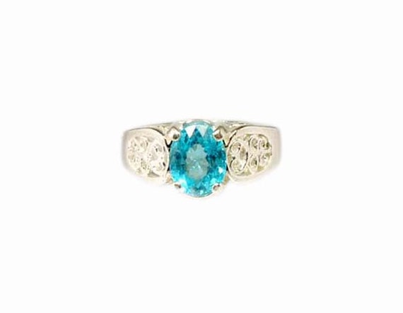 Neon Blue Apatite Ring 19th Century Antique Gemstone … - Gem