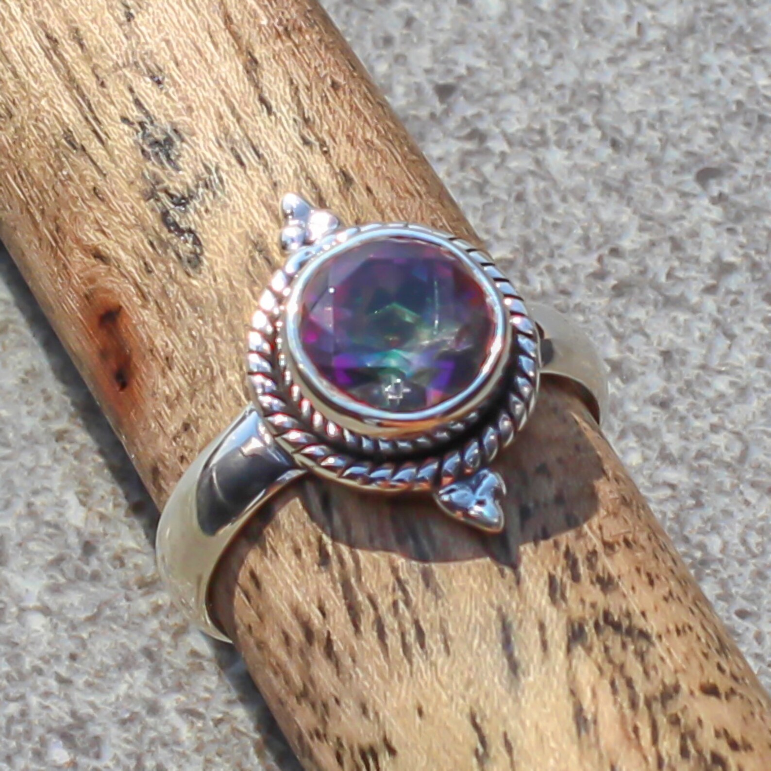 Rainbow Mystic Topaz Natural Gemstone 925 Solid Sterling Etsy