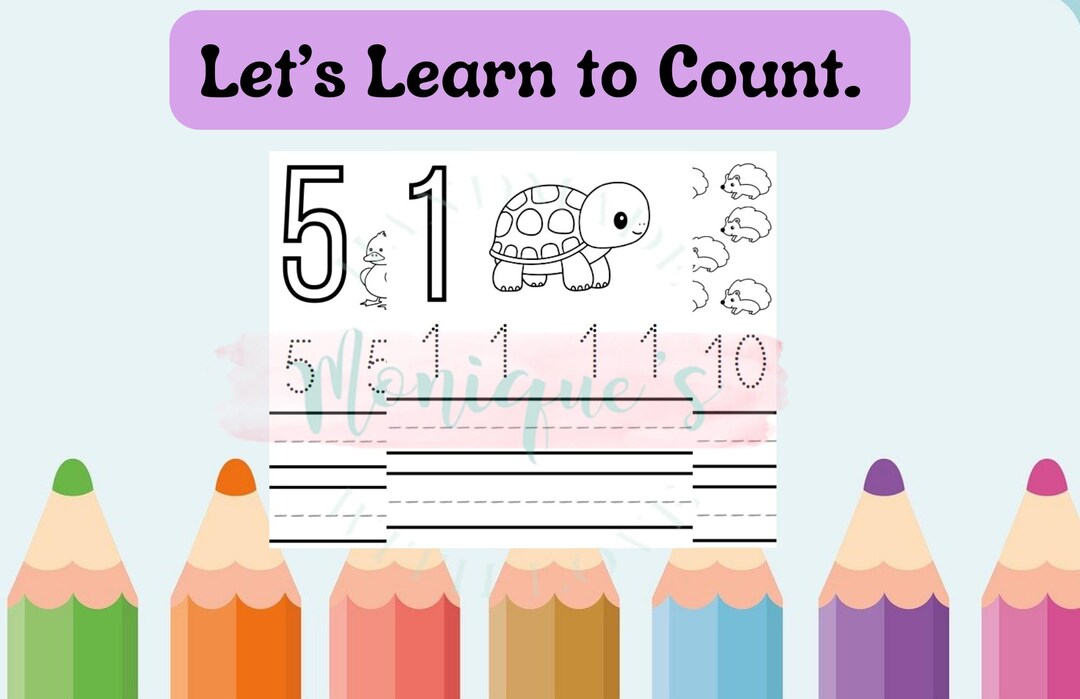 Counting One to Ten- Let's Learn to Count and Write - Etsy
