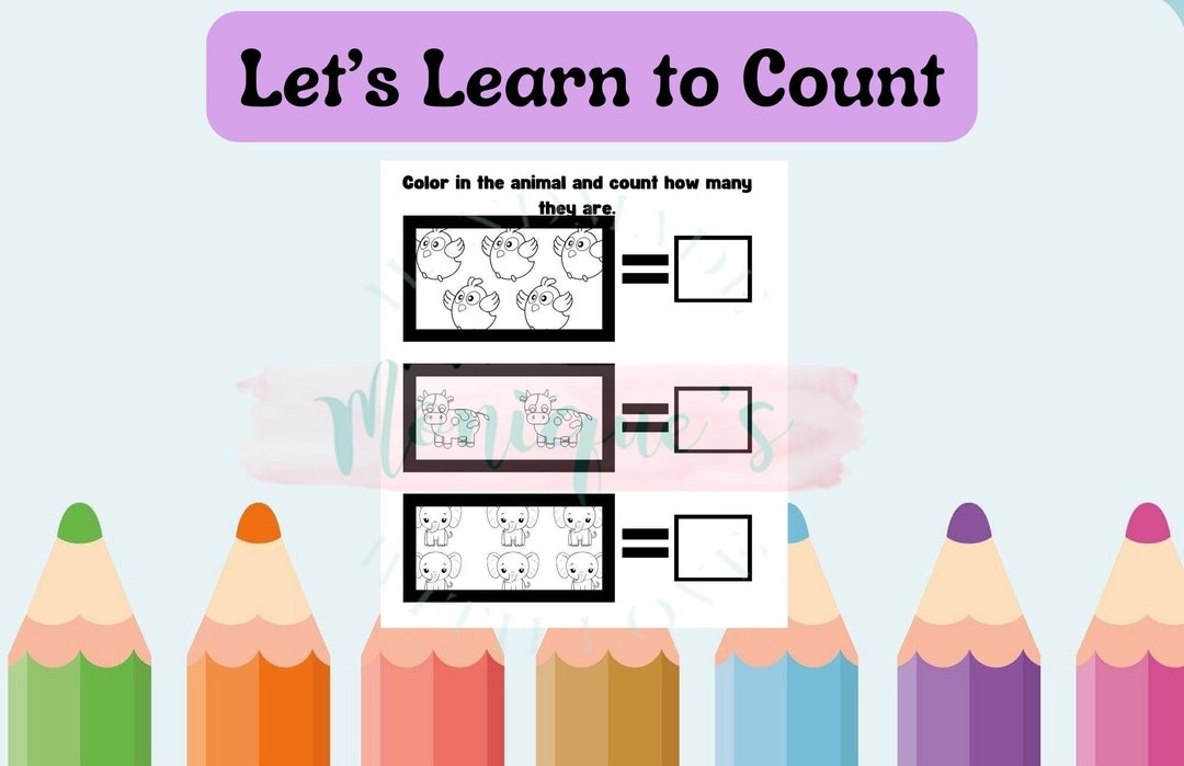 Let's Learn to Count: 1-10 Math Addition Exercises - Etsy