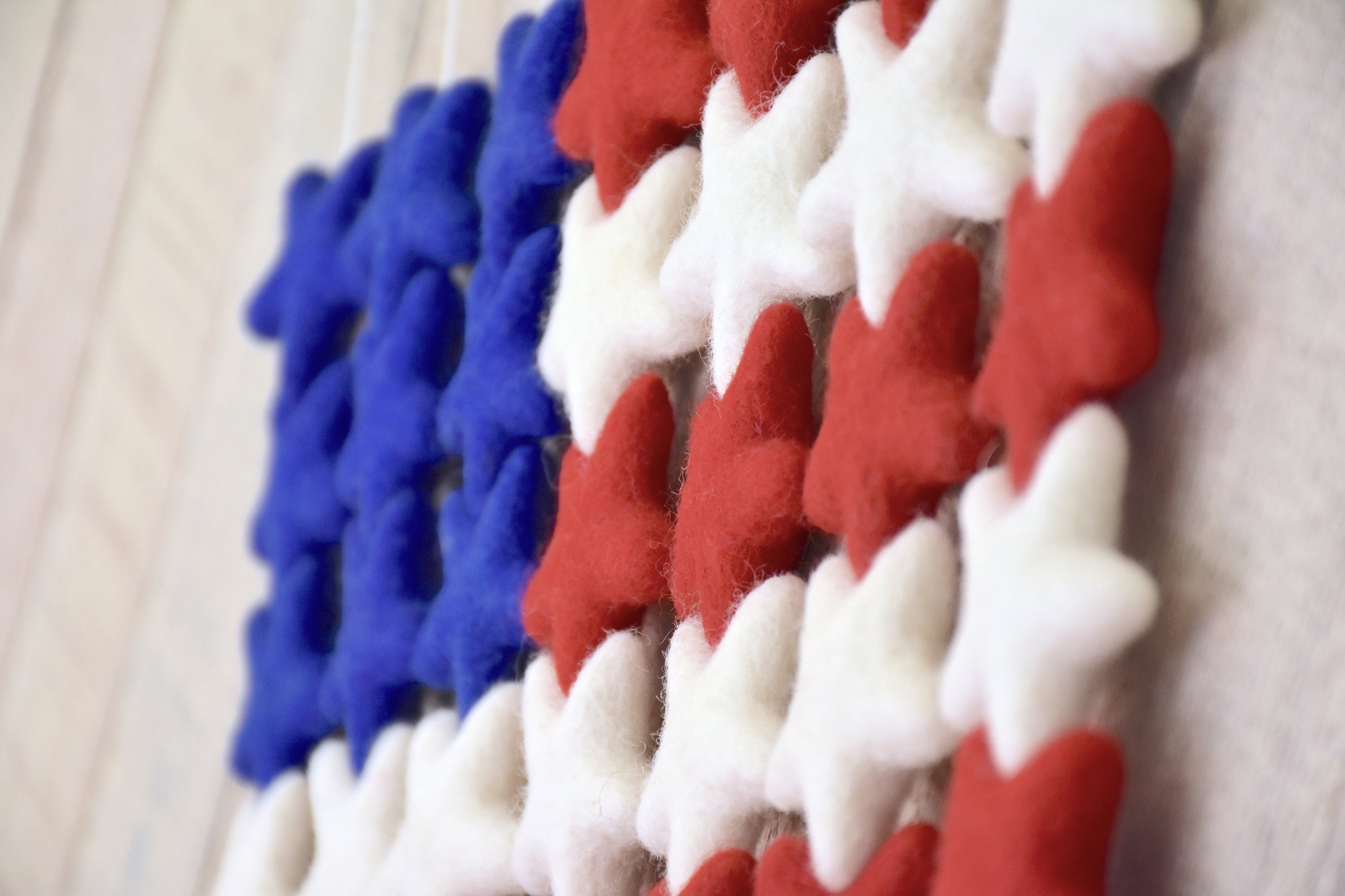 American Flag Made of Wool - Etsy