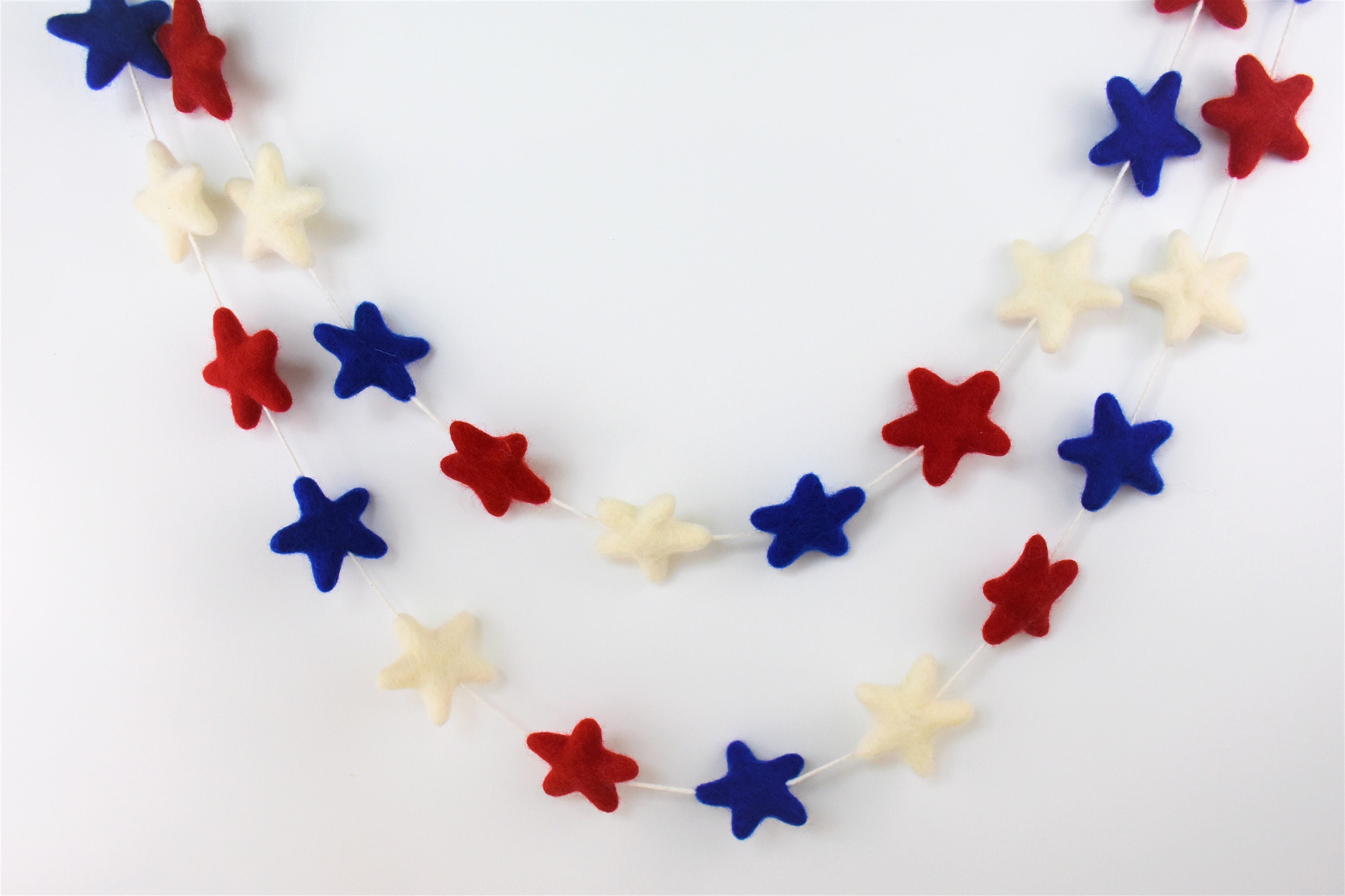 Patriotic Wool Felt Star Garland / Bunting / Banner - Etsy