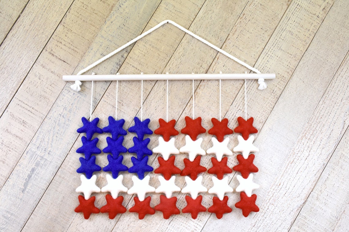 American Flag Made of Wool - Etsy