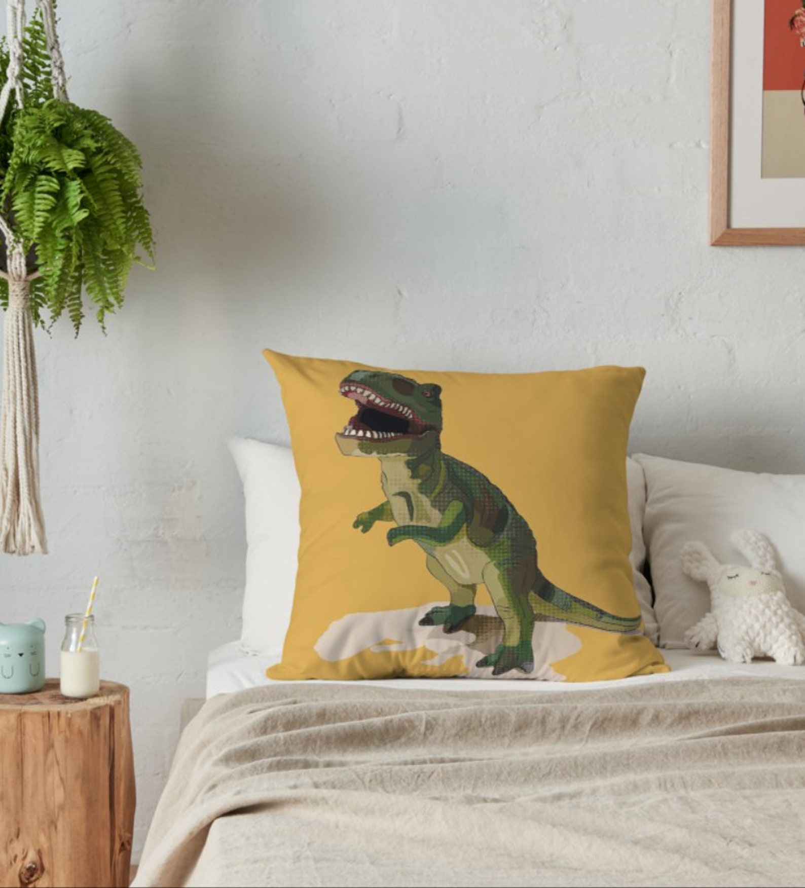 Dinosaur Decor Cushion Dinosaur Gift T-rex Print Pillow Floor Cushion ...
