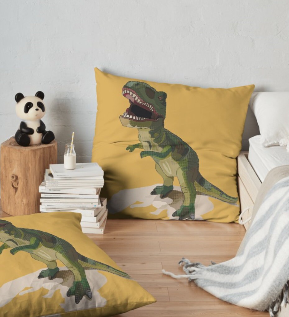 Dinosaur Decor Cushion Dinosaur Gift T-rex Print Pillow Floor Cushion ...