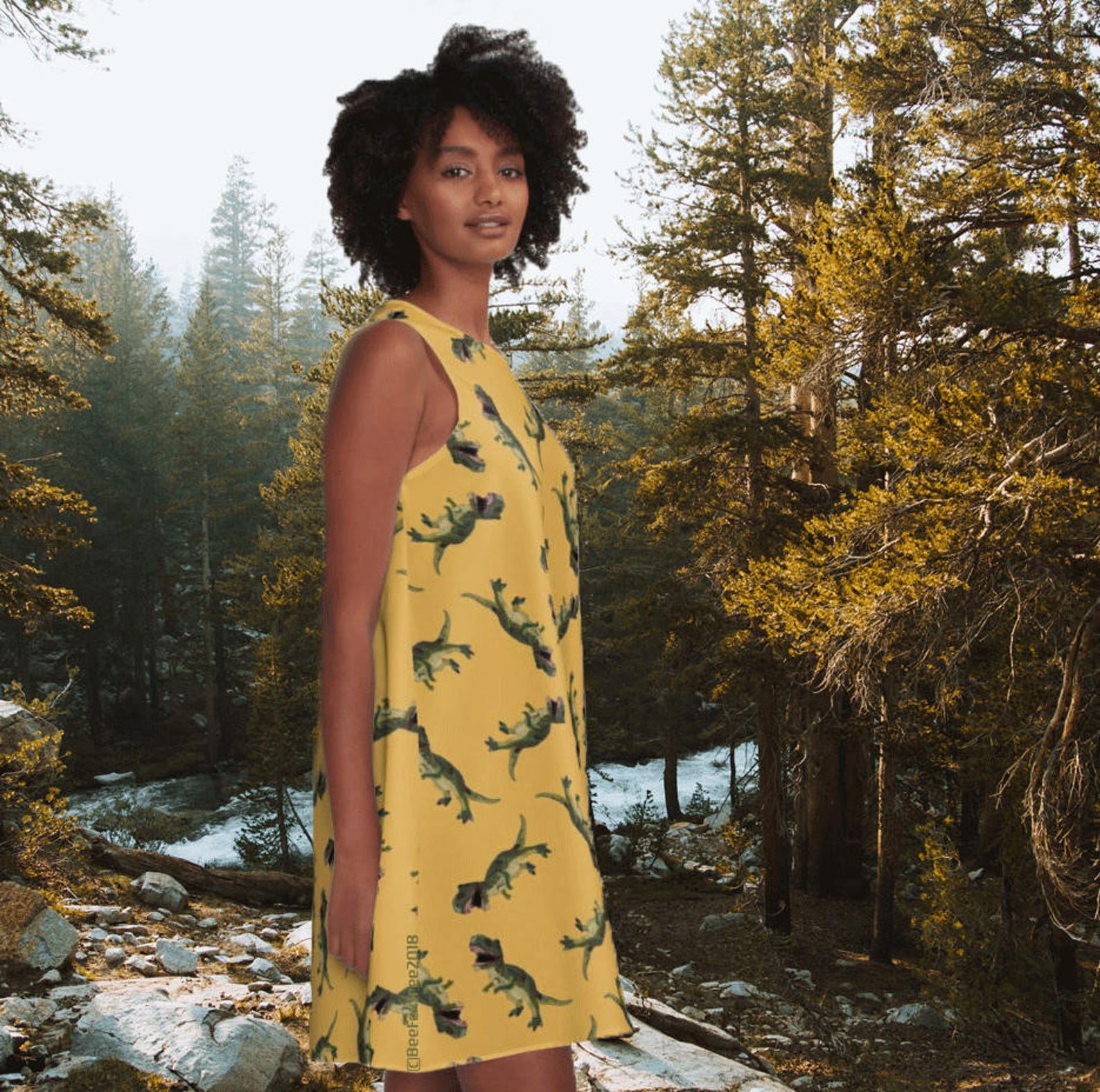 Purple Wildlife Dress * Woodland Animal Floaty A-line Dress With Badger ...