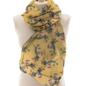 Christmas Dinosaur Scarf Trex Wearing Antlers With Christmas Present ...