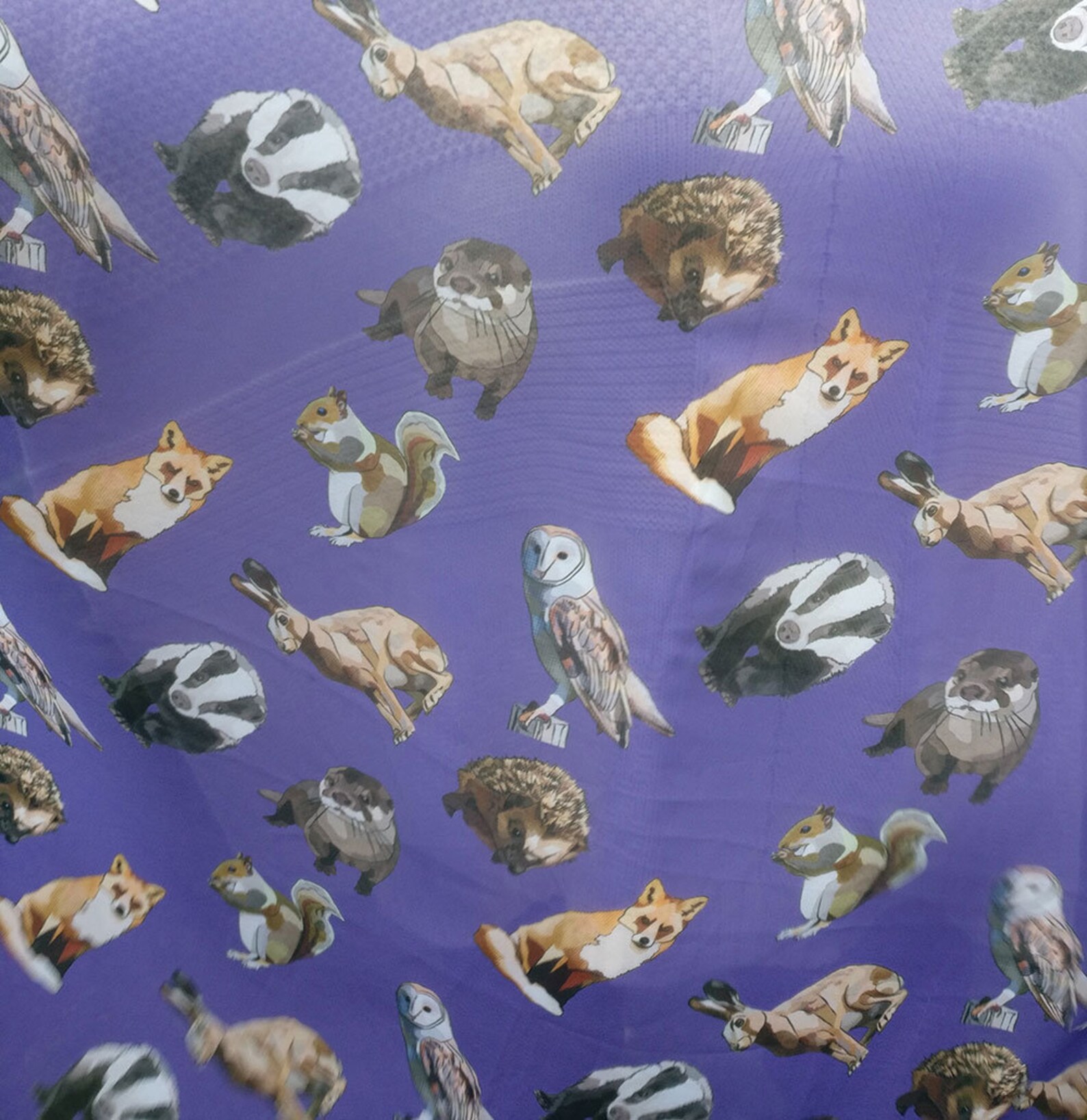 Purple Wildlife Dress * Woodland Animal Floaty A-line Dress With Badger ...