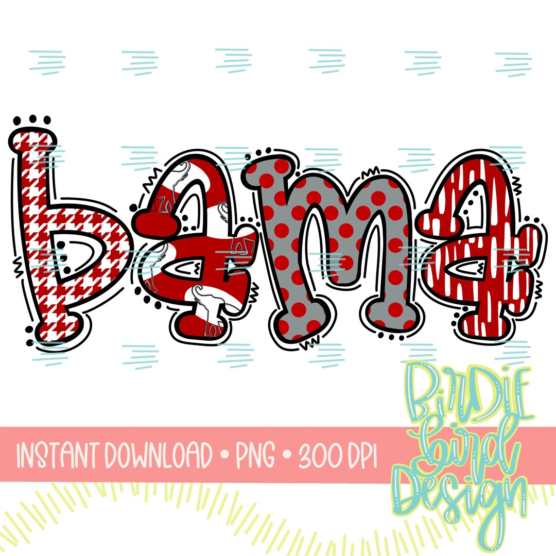 Bama Crimson/grey PNG Digital Download PRINTABLE DESIGN - Etsy