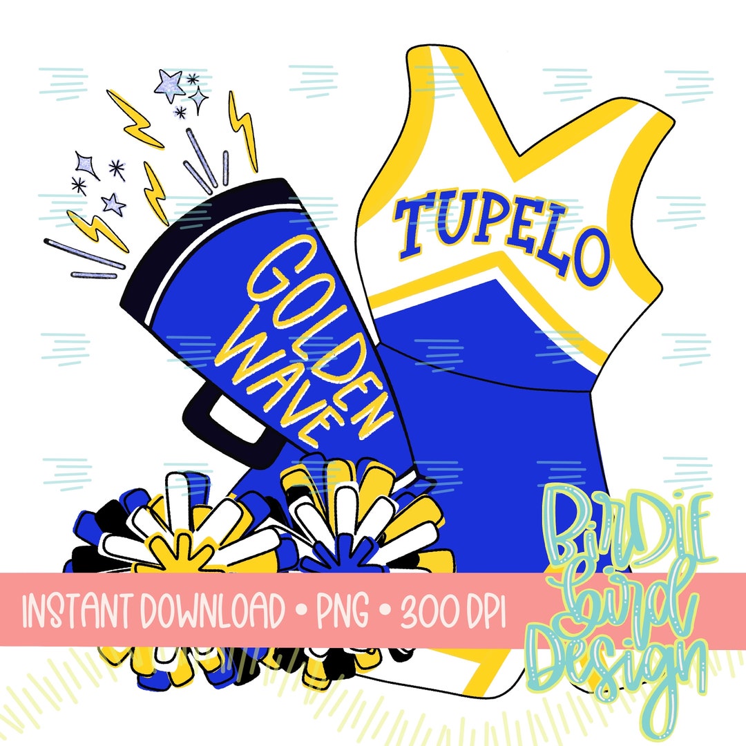 Tupelo High Golden Wave Cheer Sublimation PNG Digital - Etsy