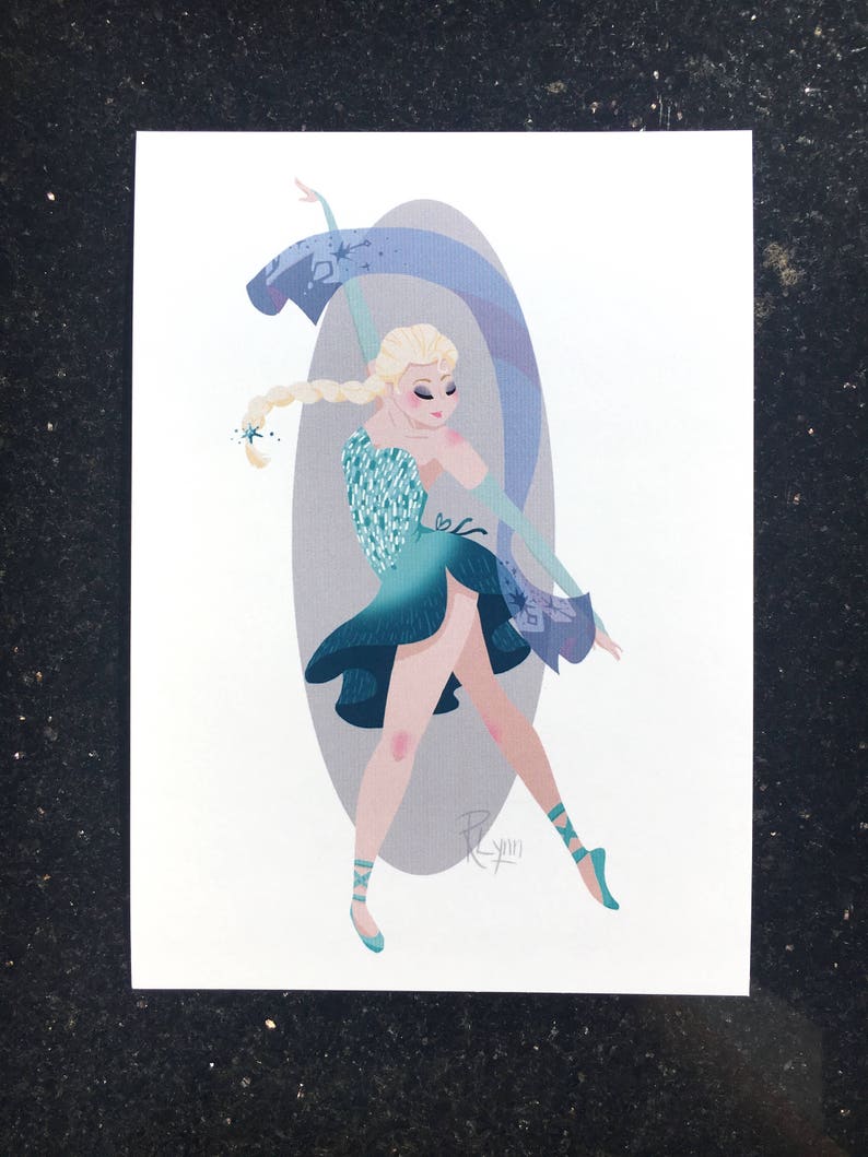 Disney Princess Ballerina Elsa From Frozen Art Print - Etsy Sweden