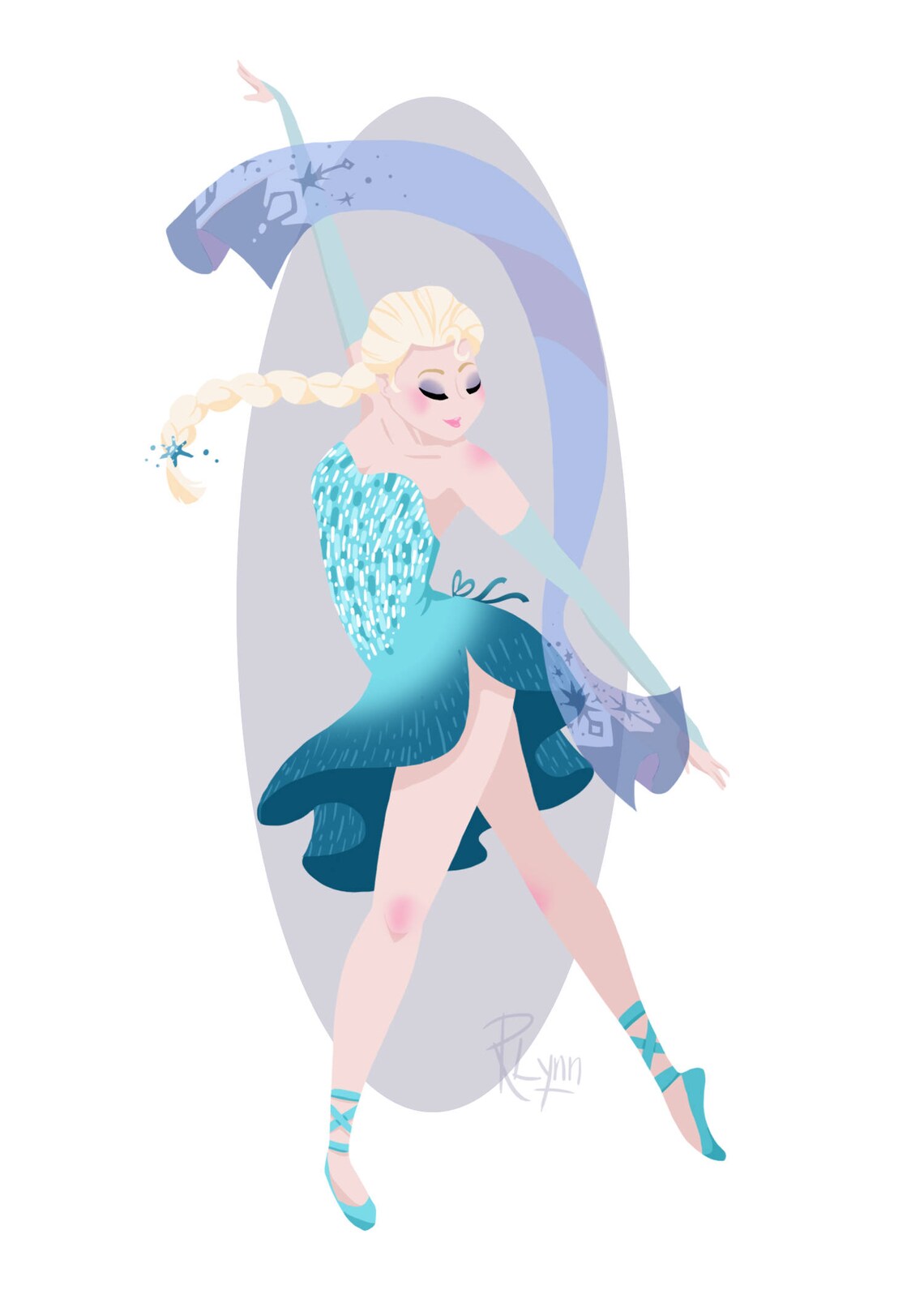 Disney Princess Ballerina Elsa From Frozen Art Print | Etsy