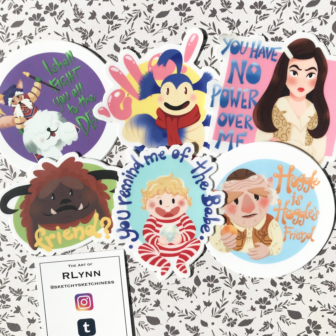Labyrinth Sticker Pack Featuring 6 Lovable Characters and Their Quotes ...