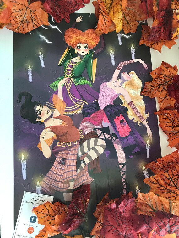 Hocus Pocus Witchy Ballerina Dance Inspired Art Print | Etsy