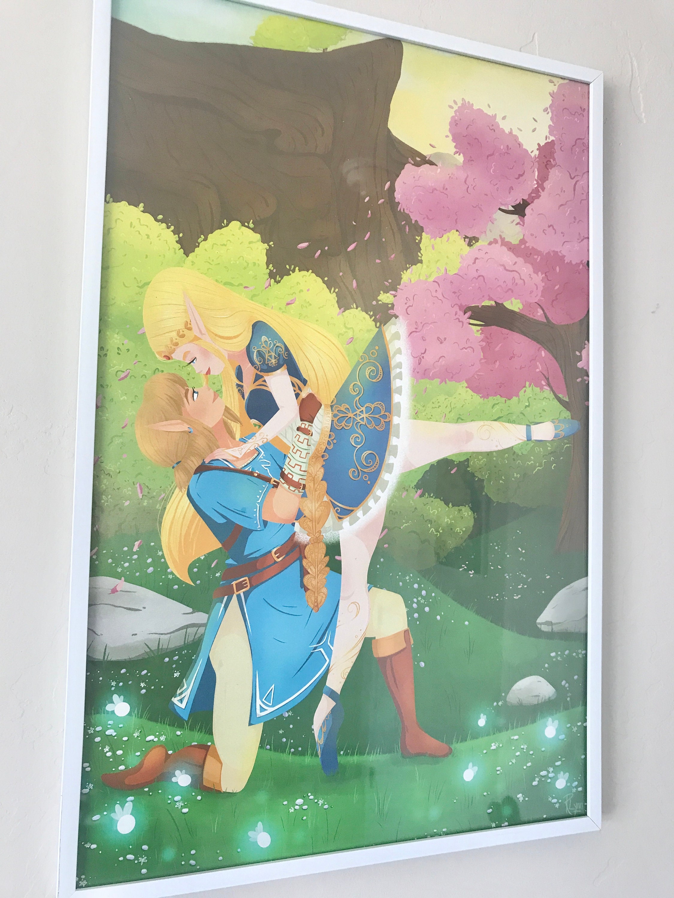 Legend of Zelda Inspired Ballet Art Print With Link and Zelda - Etsy