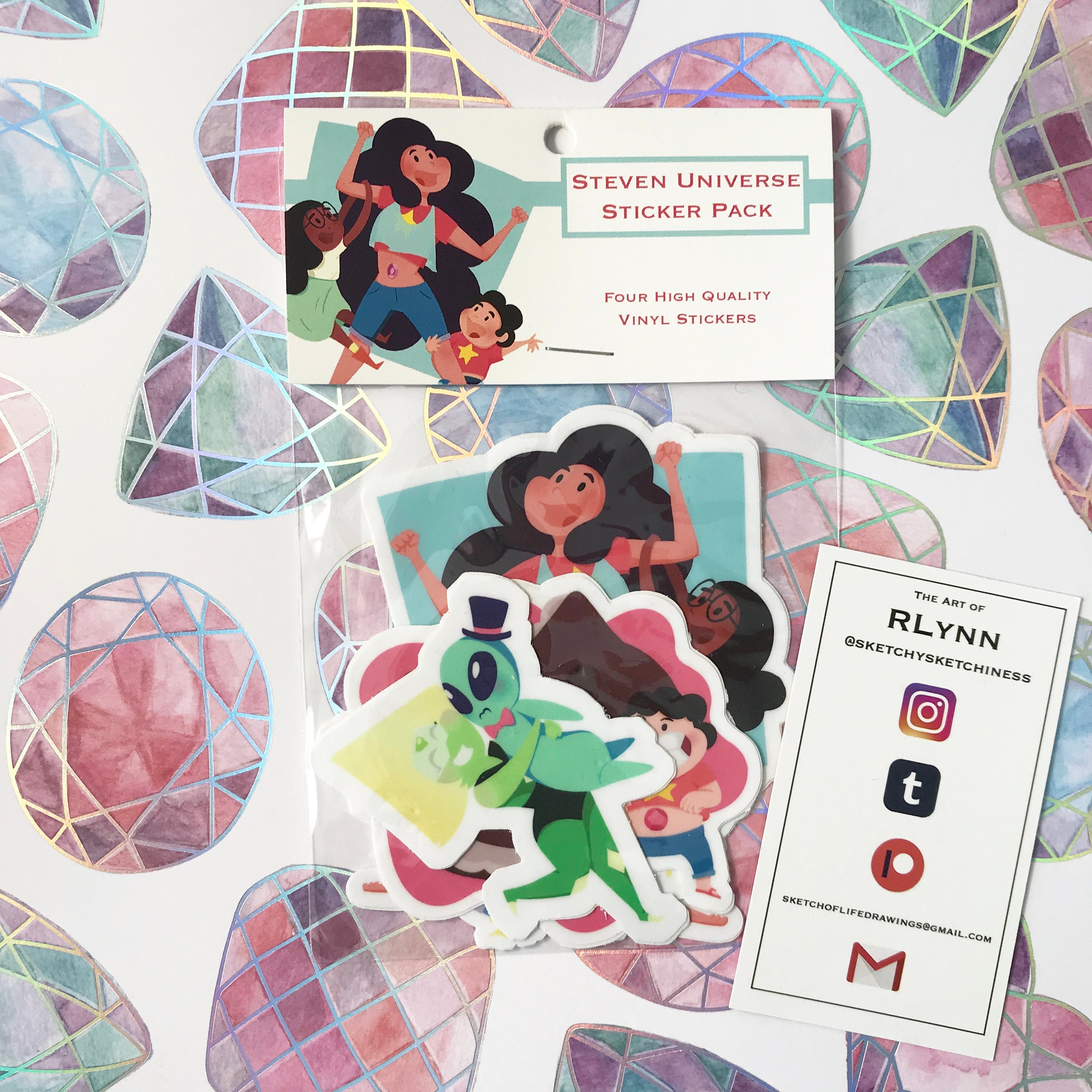 Steven Universe Themed Sticker Pack Featuring 4 High Quality | Etsy