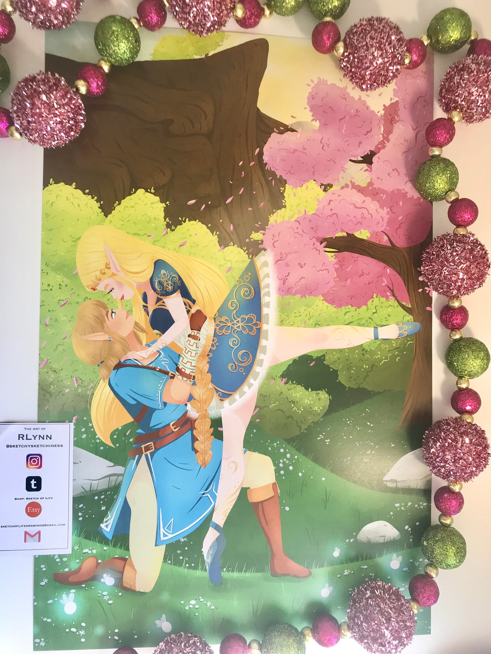 Legend of Zelda Inspired Ballet Art Print With Link and Zelda Small ...