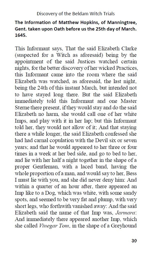 Discovery of the Beldam Witch Trials: the Examinations - Etsy UK