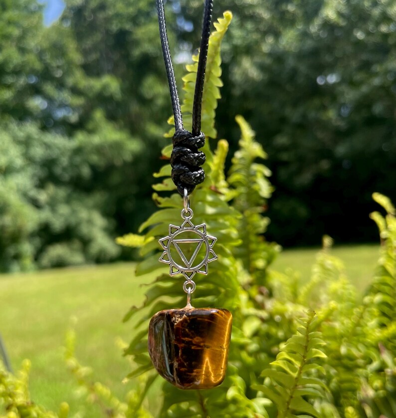 Adjustable Tigers Eye Solar Plexus Chakra Necklace Woven Necklace ...