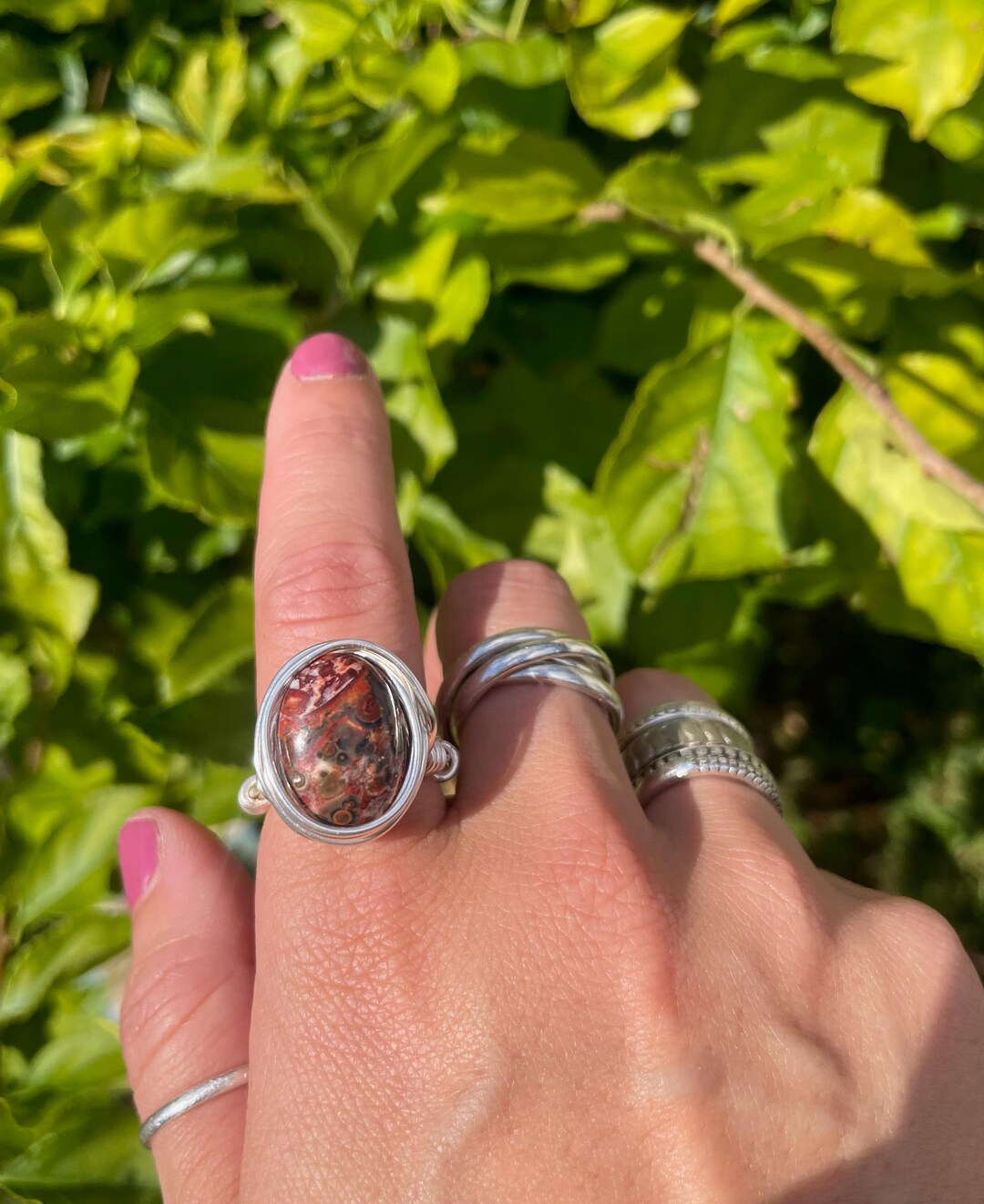 Boho Wire Wrapped Statement Ring Wire Wrapped Rings Gemstone Jewelry Gemstone Ring Handmade Size ...