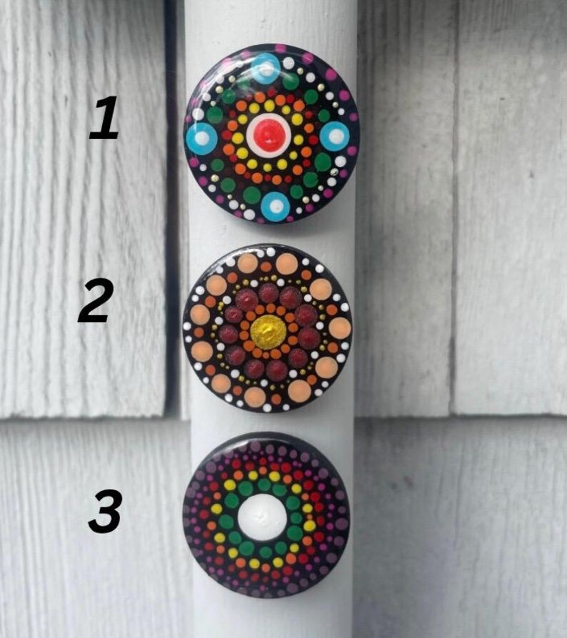 Bright Dot Mandala Hand Painted Refrigerator Magnets Boho Magnet Choose ...