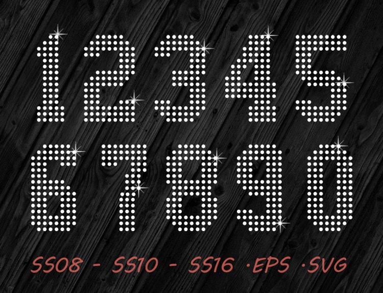 Rhinestone Numbers Jersey SVG EPS Digital Template - Etsy