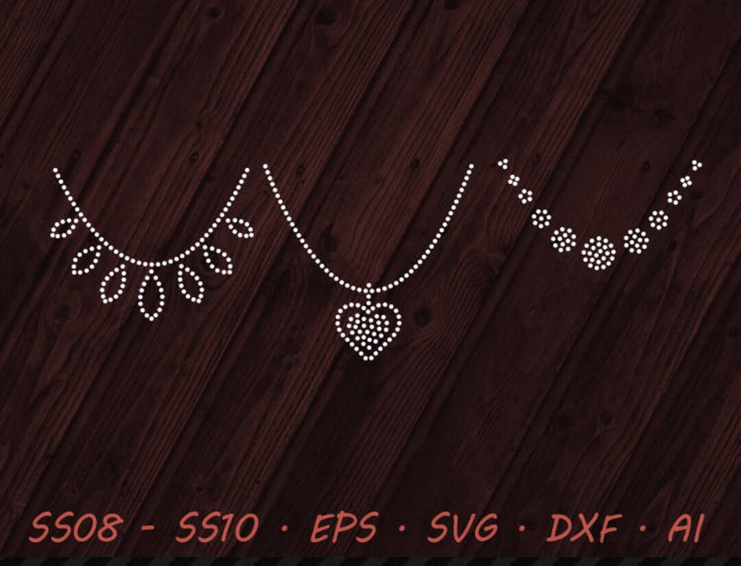 Rhinestone Necklaces SVG EPS DXF Ai - Digital Template - Vector Clipart ...