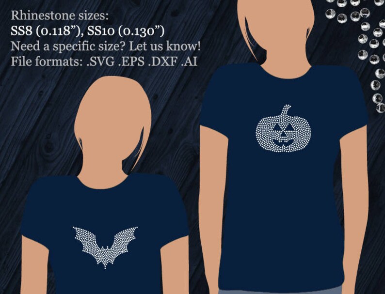 Rhinestone Halloween SVG EPS DXF Ai Digital Template - Etsy