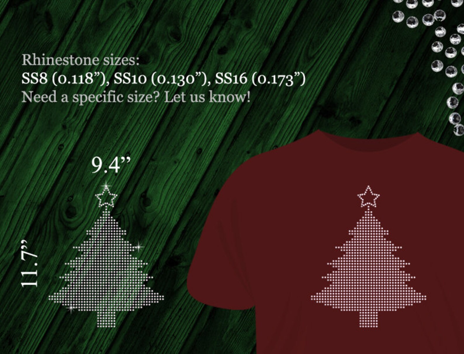 Rhinestone Christmas Tree SVG EPS Digital Template Vector | Etsy