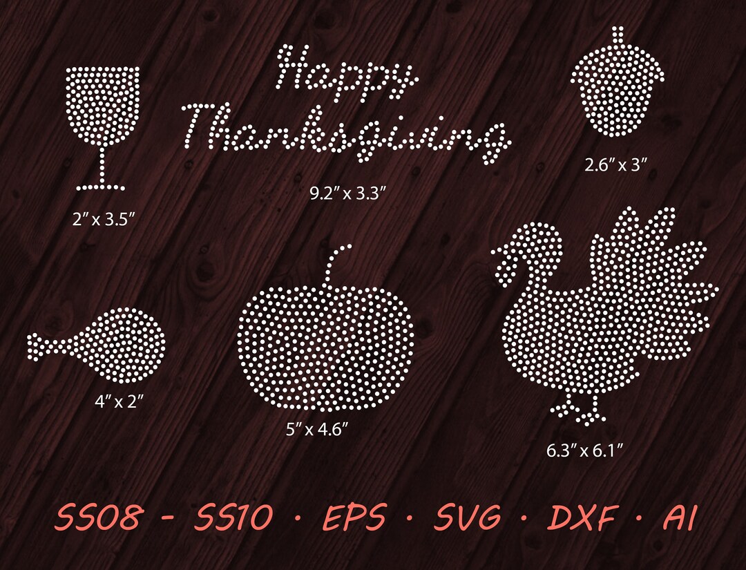 Rhinestone Thanksgiving - SVG EPS - Digital Template - Vector Clipart ...
