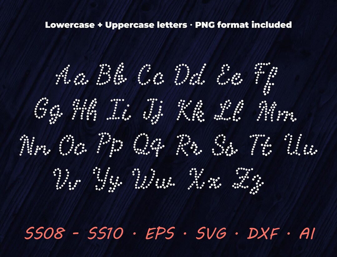 Rhinestone Script Lower Uppercase - Font - SVG EPS DXF Ai Digital ...