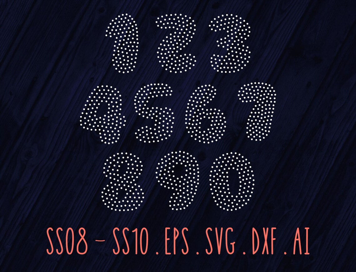 Rhinestone Fluffy Bold SVG EPS DXF Ai Digital Template Vector Clipart ...