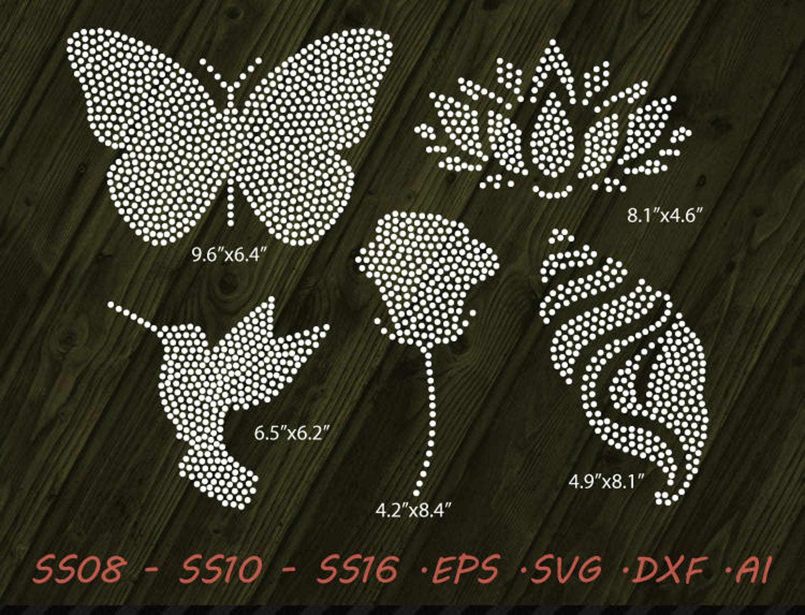Rhinestone Design Elements SVG EPS DXF Ai Digital Template - Etsy