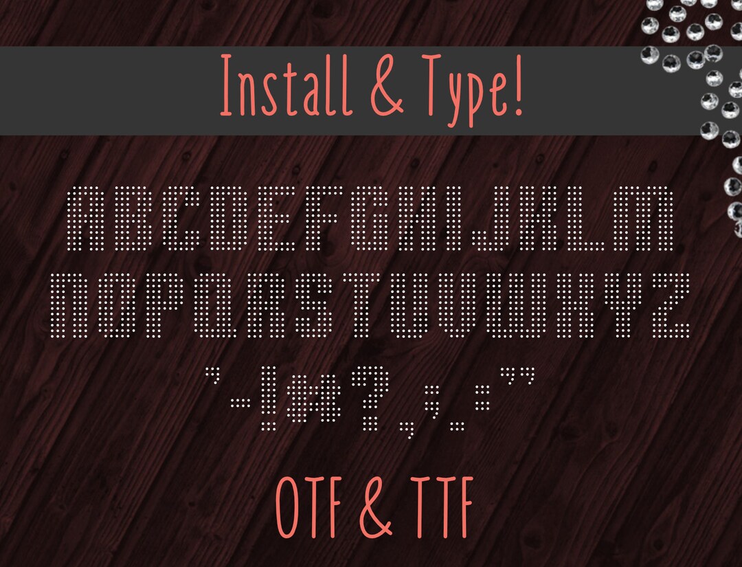 Rhinestone Sports Fonts Typeable Font OTF TTF Digital System - Etsy