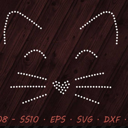 Cat Face Rhinestone Template 2 Designs Digital Download Svg | Etsy
