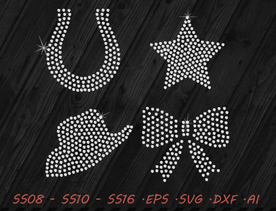Rhinestone Design Elements SVG EPS DXF Ai - Digital Template - Vector ...