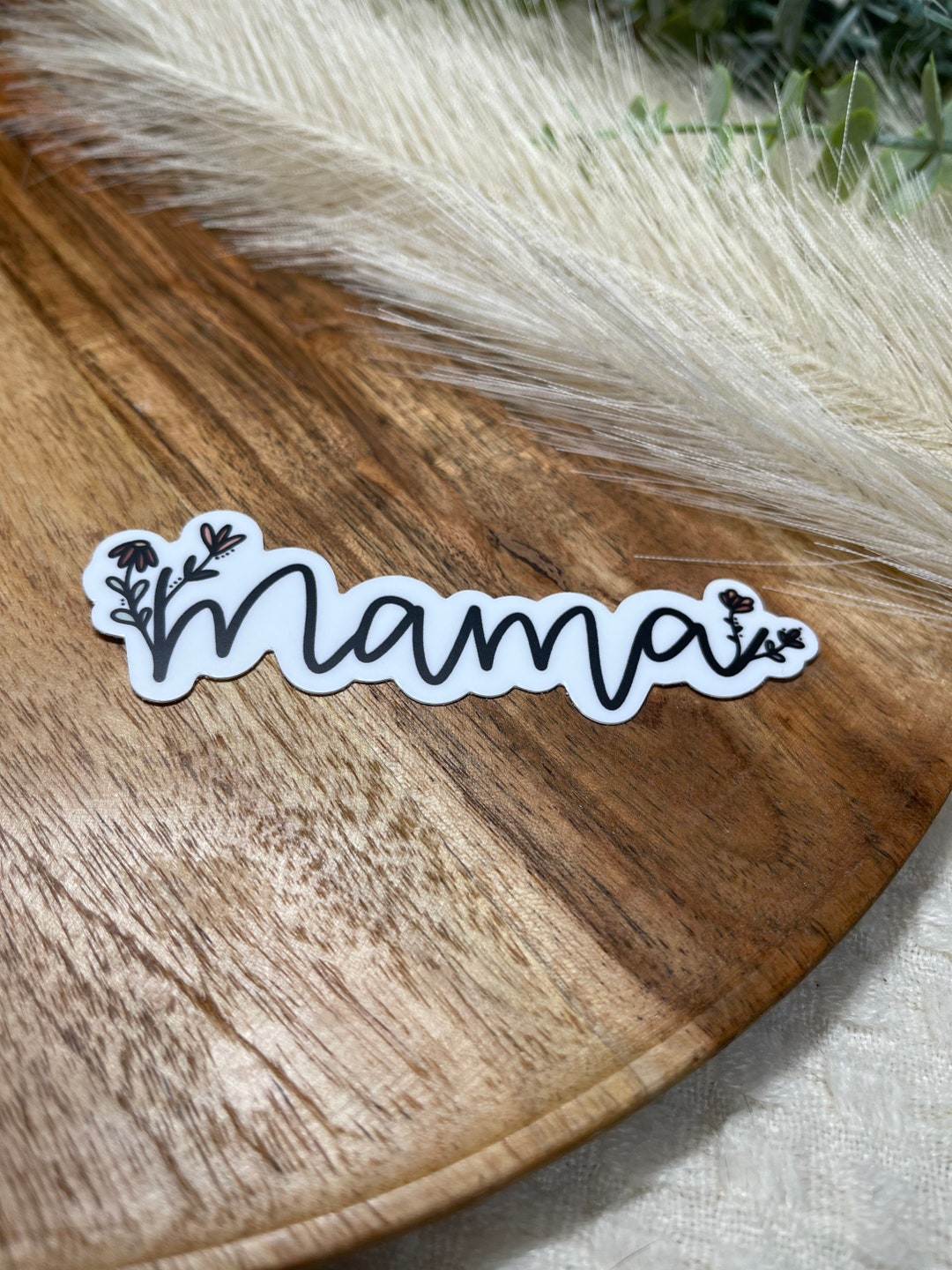 Floral Mama Sticker-simple Mama Sticker-mom Sticker-hand-lettered Mama ...