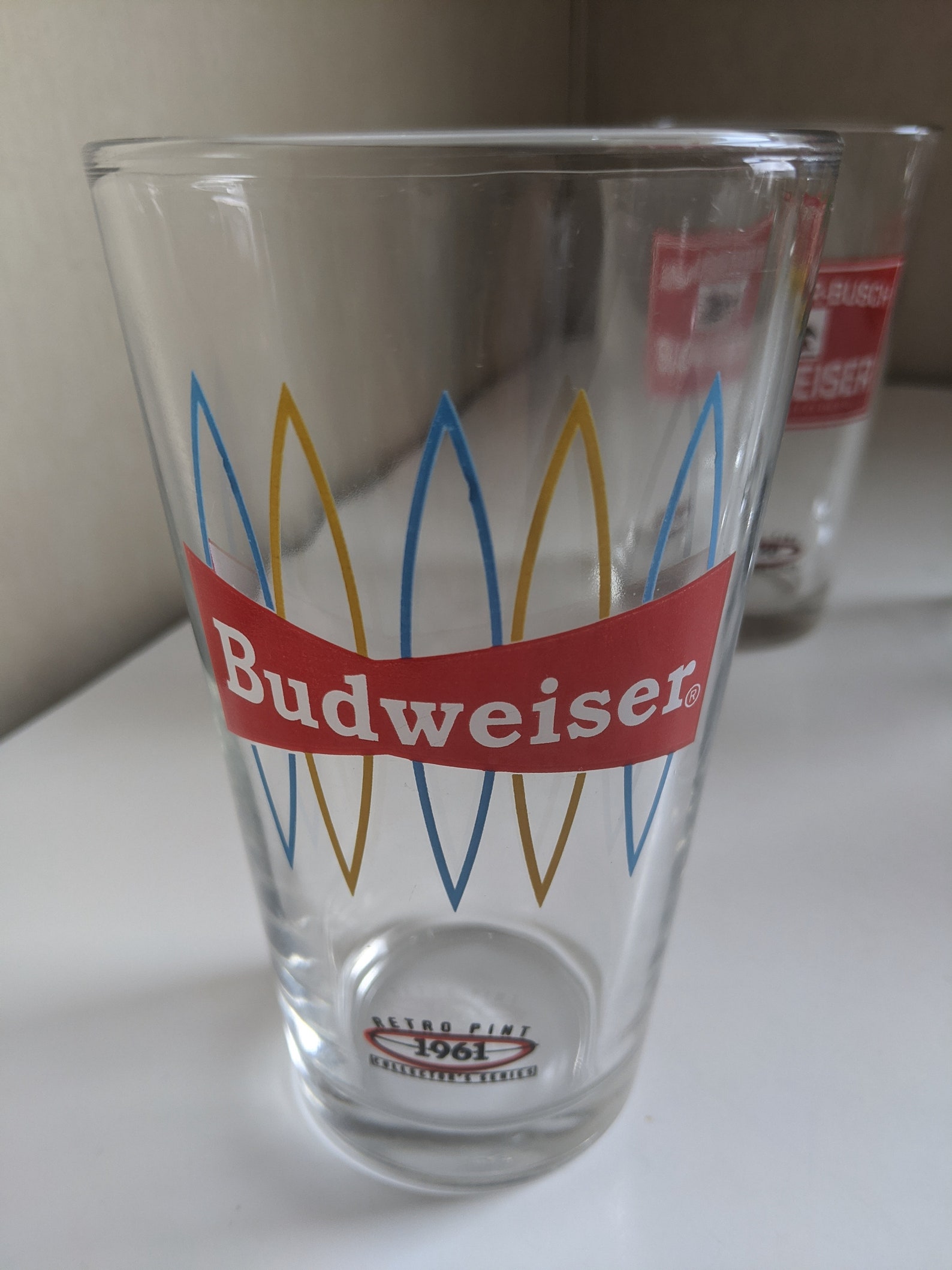 Retro Design Budweiser Pint Glasses | Etsy