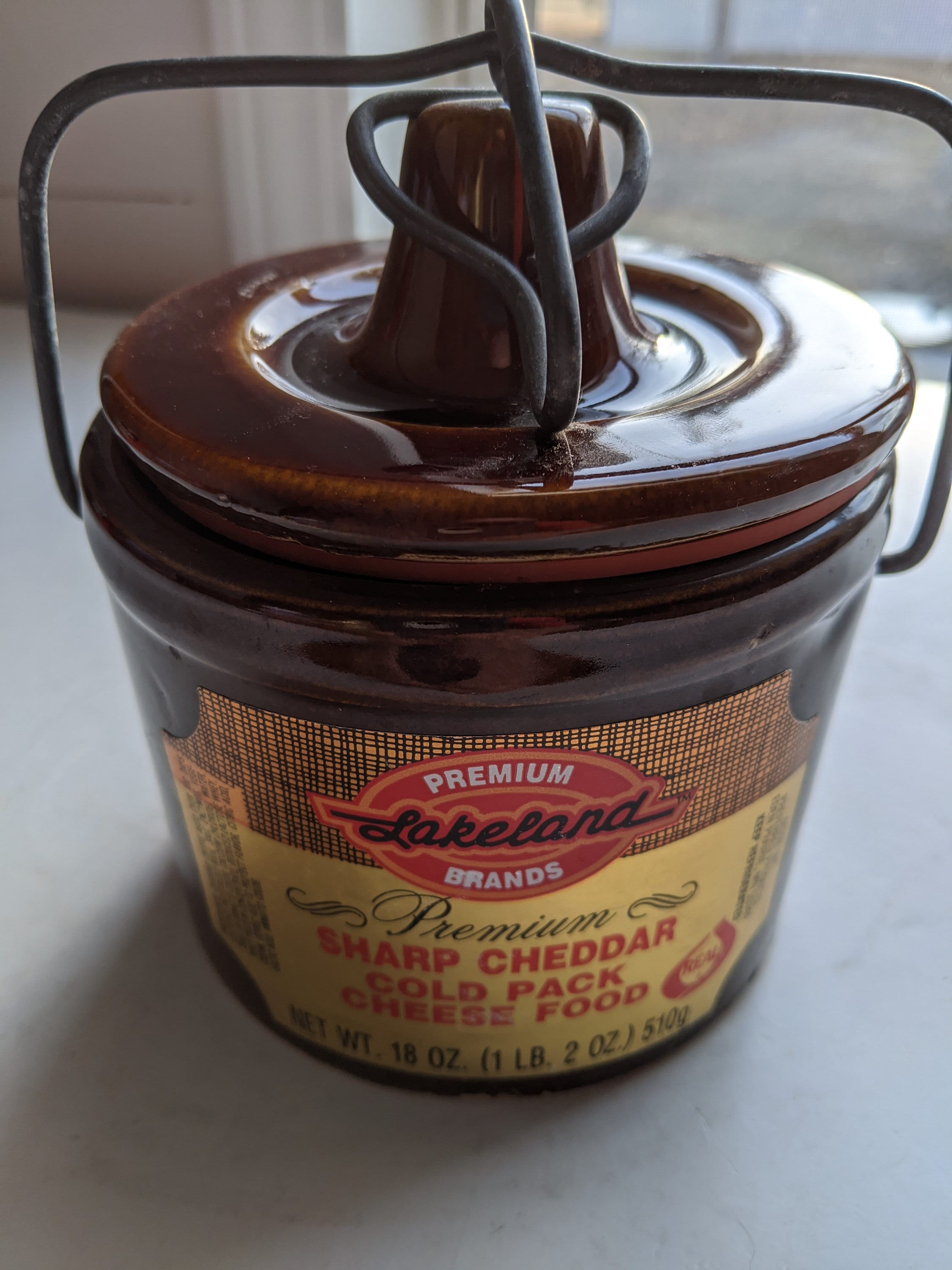 Lakeland Brown Glazed Cheese Crock With Rubber Gasket and Metal Wire ...