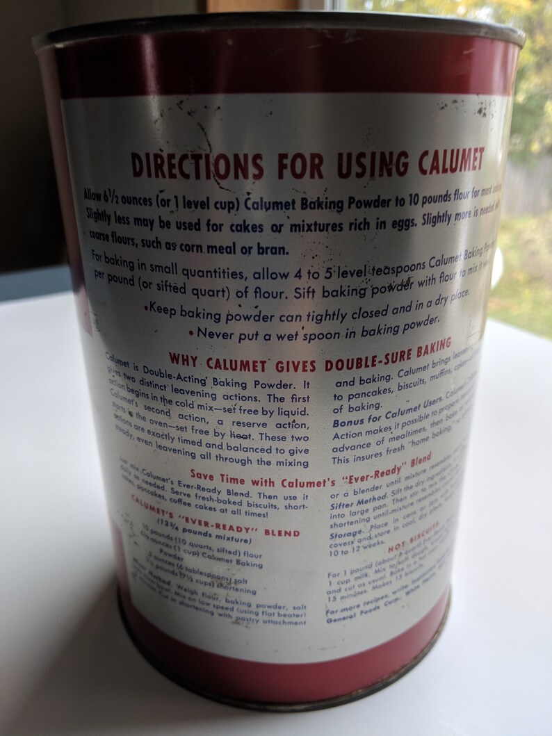 Vintage Calumet Baking Powder Tin 5 Lb - Etsy