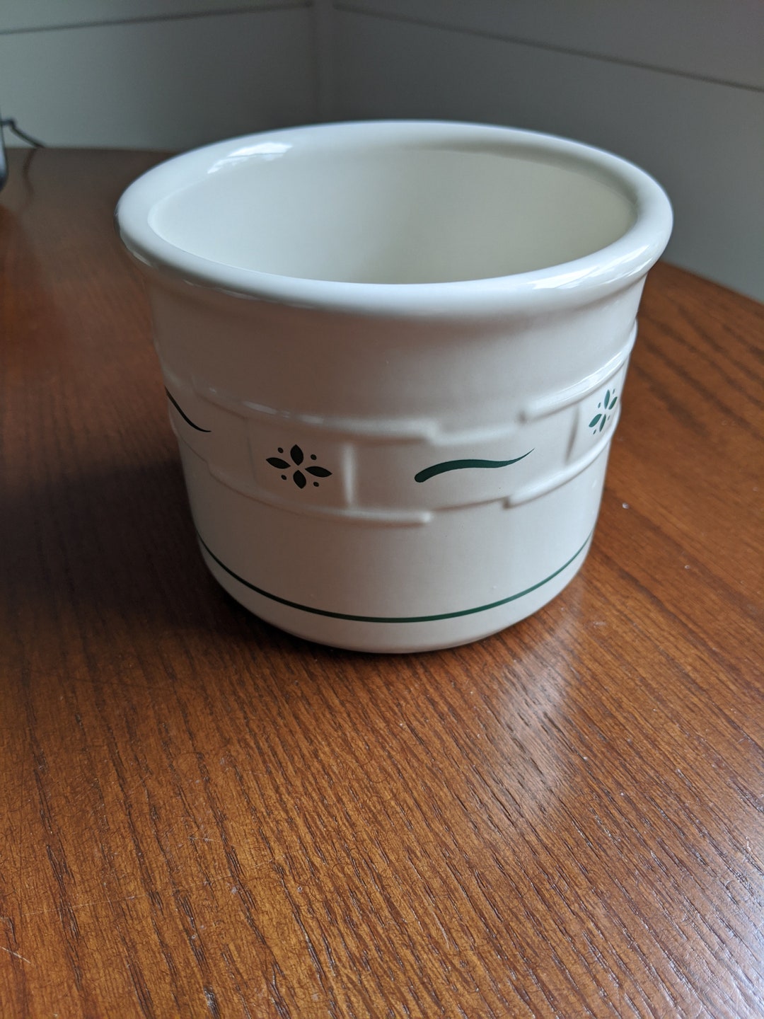 Longaberger Woven Traditions Salt Crock – Heritage Green Pottery - Etsy