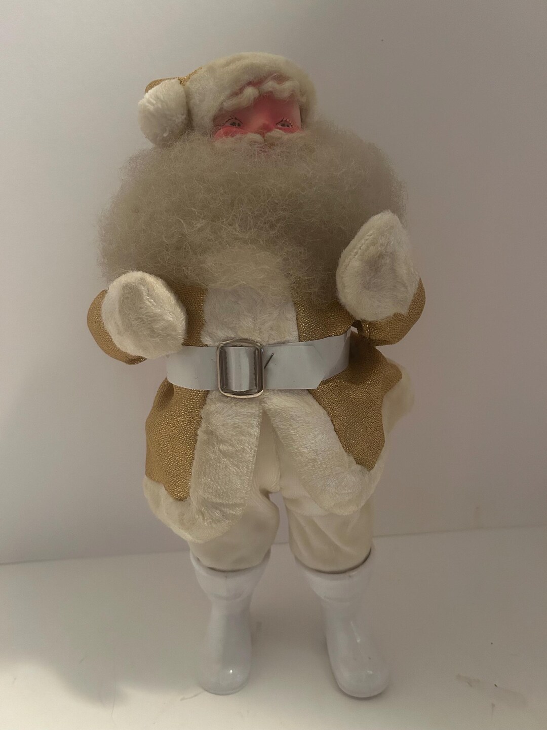 Vintage Harold Gale Santa Claus in Gold Lame and White Velvet Costume ...