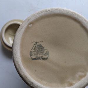 Antique Western Stoneware No. 4 Weir Seal Wire Bail Crock Pot Canister ...