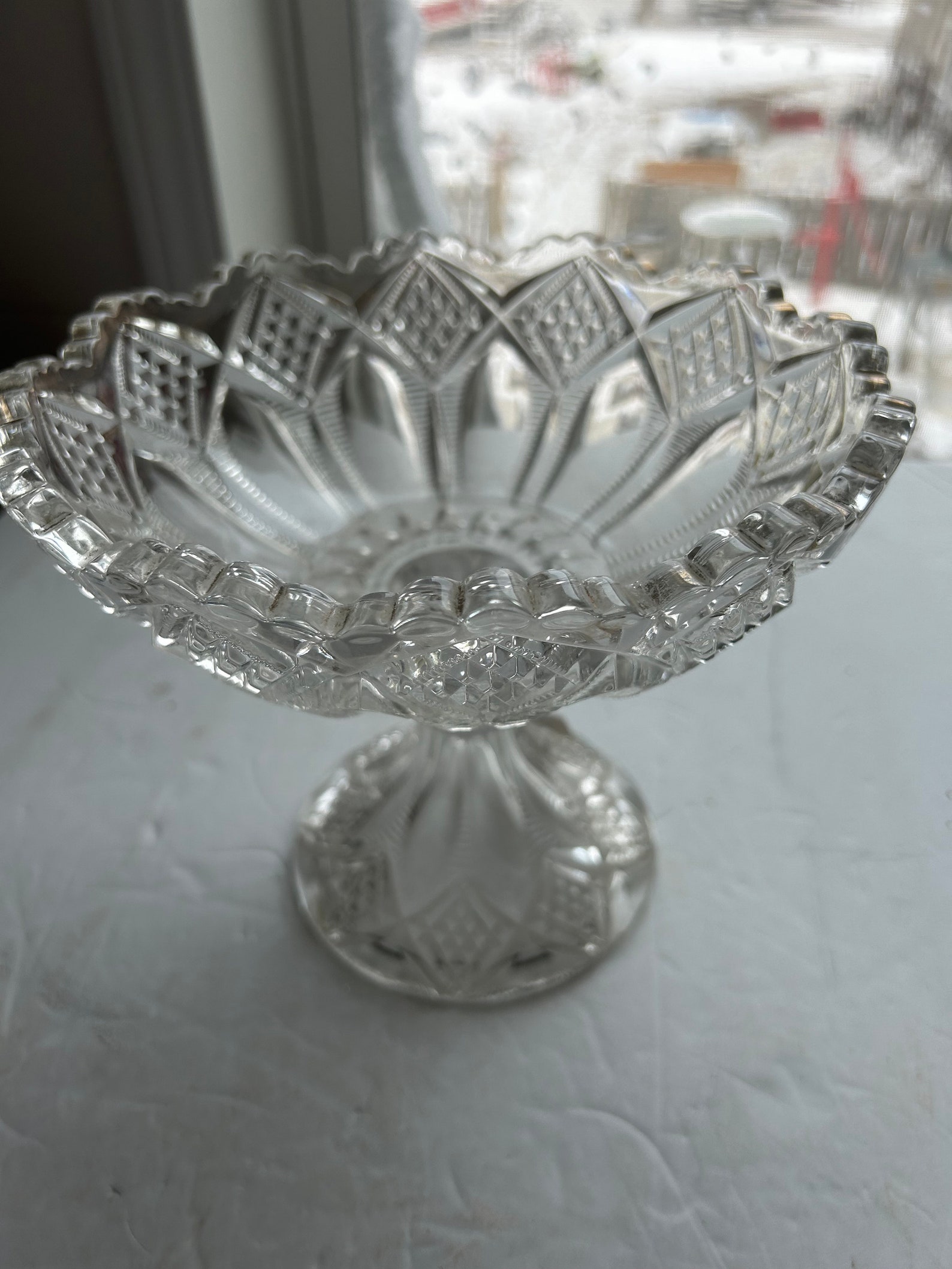 Antique EAPG Pedestal Compote by Duncan and Miller - Etsy