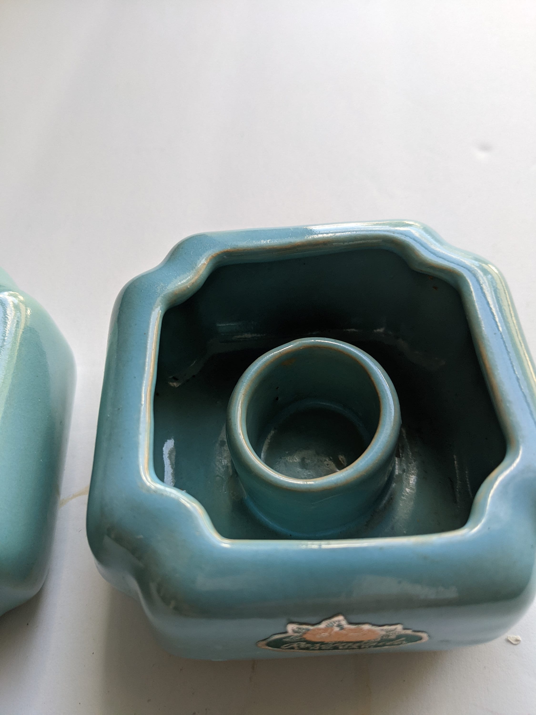 Vintage Rosemeade Pottery Candle Holders Blue Original - Etsy
