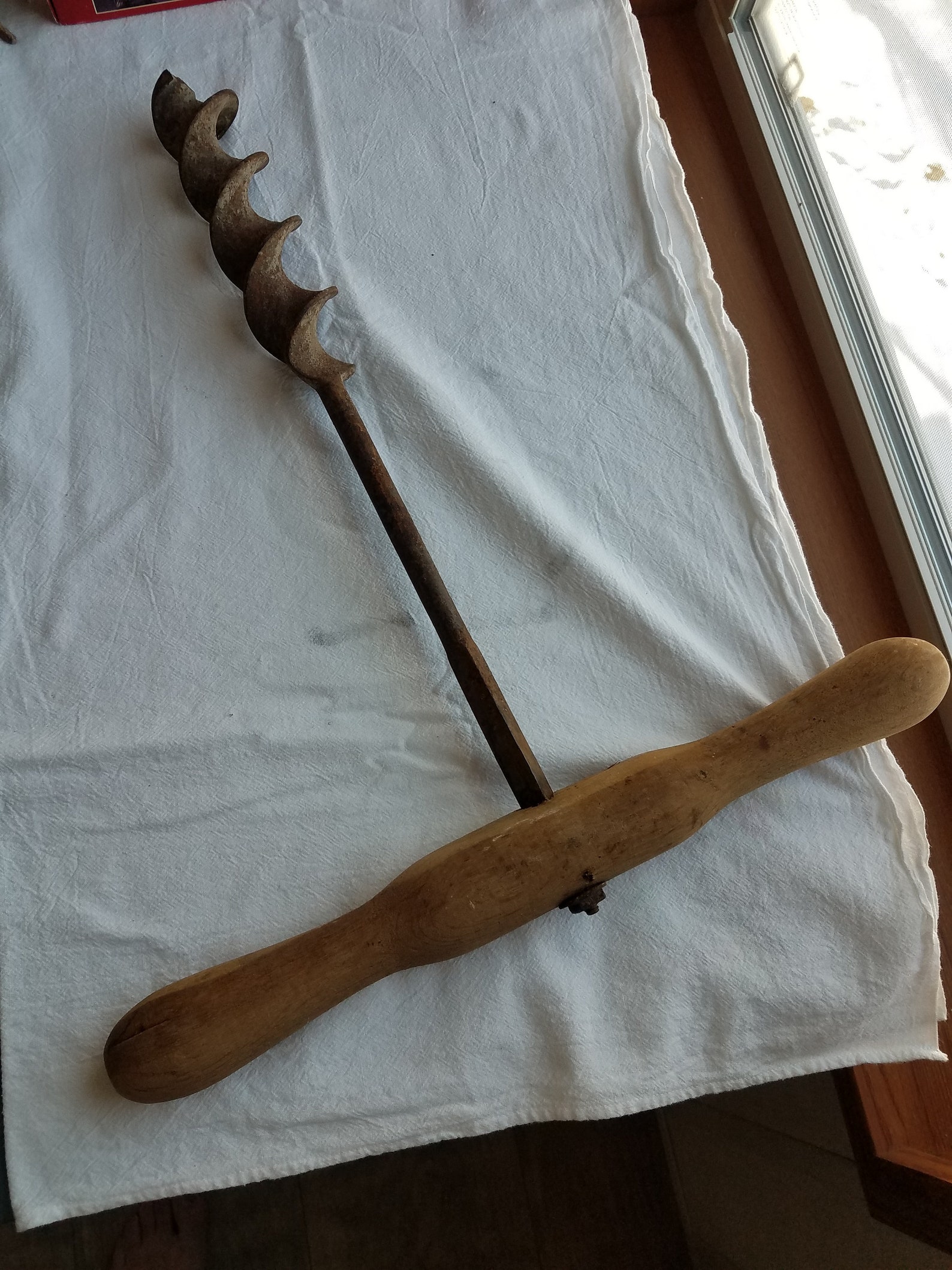 Wonderful Primitive Boring Auger...hand Drill Woodworking Tool - Etsy