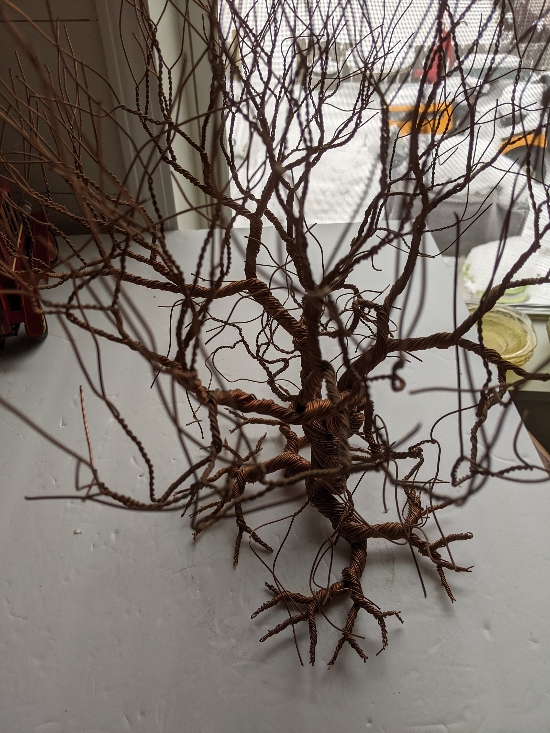 Copper Wire Tree Sculpture on Slate Base Metal Tree of Life - Etsy